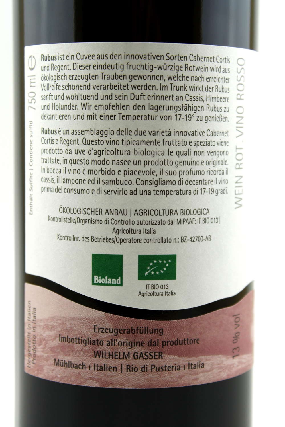 Rubus 2019 - 13% vol. Weingut Santerhof BIO - Wilhelm Gasser | Kara...