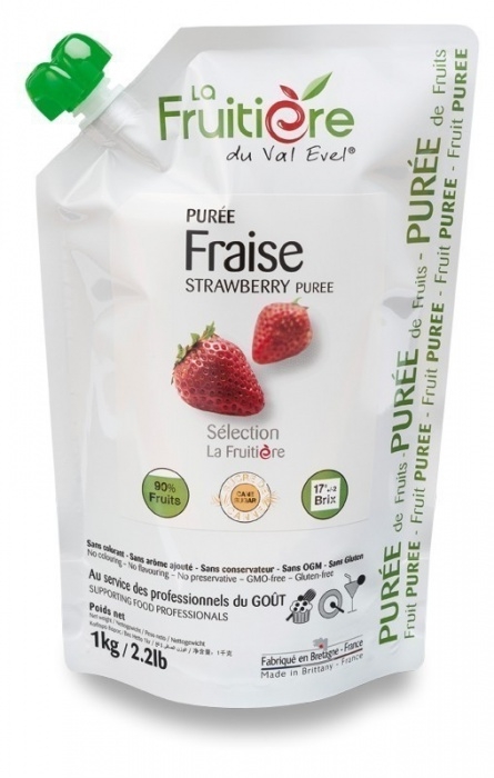 Fruit puree strawberry 1 kg La Fruitiere du Val Evel | Karadarshop.com