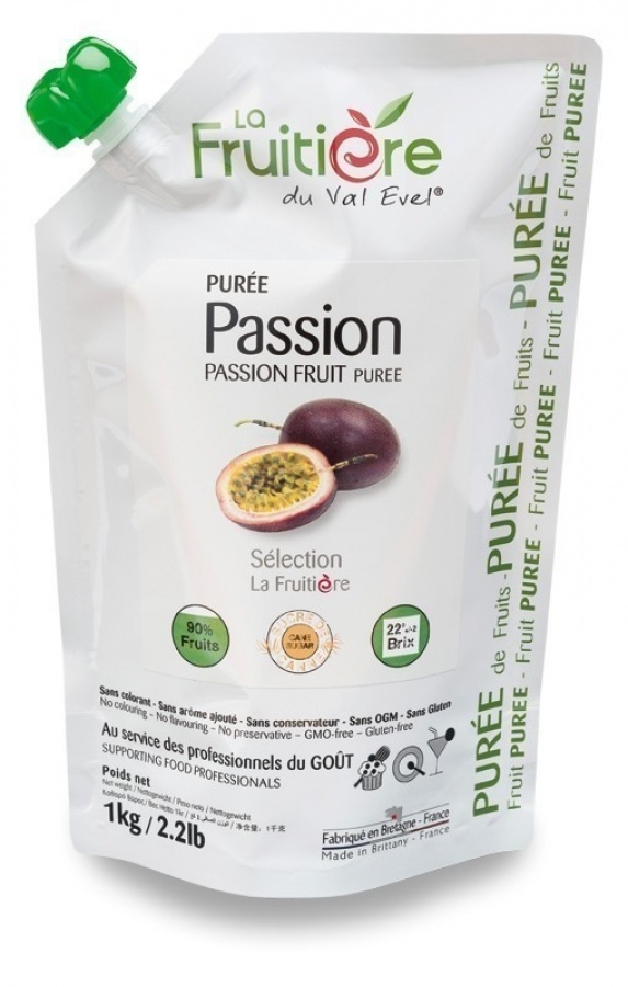 Fruit puree passion fruit 1 kg La Fruitiere du Val Evel | Karadarsh...