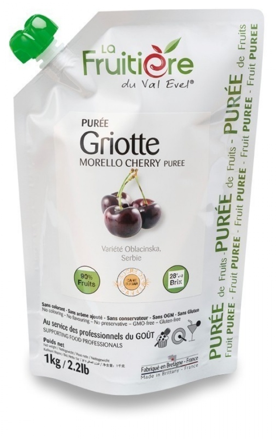 Fruit puree Cherry 1 kg La Fruitiere du Val Evel | Karadarshop.com