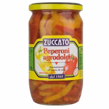Peperoni a filetto in agrodolce 680g Zuccato | Karadarshop.com