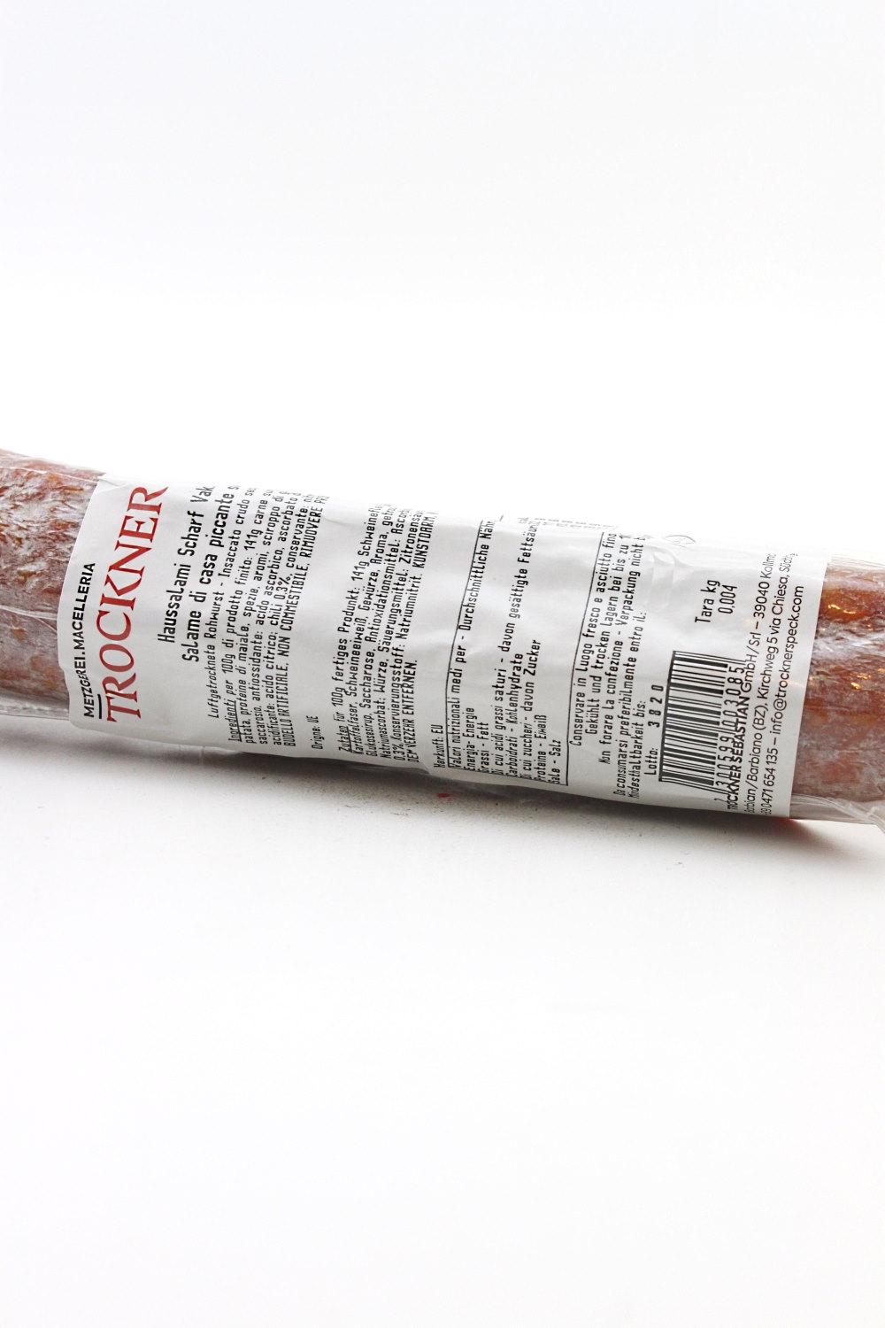 House salami spicy in natural casing approx. 200g Butcher Trockner ...