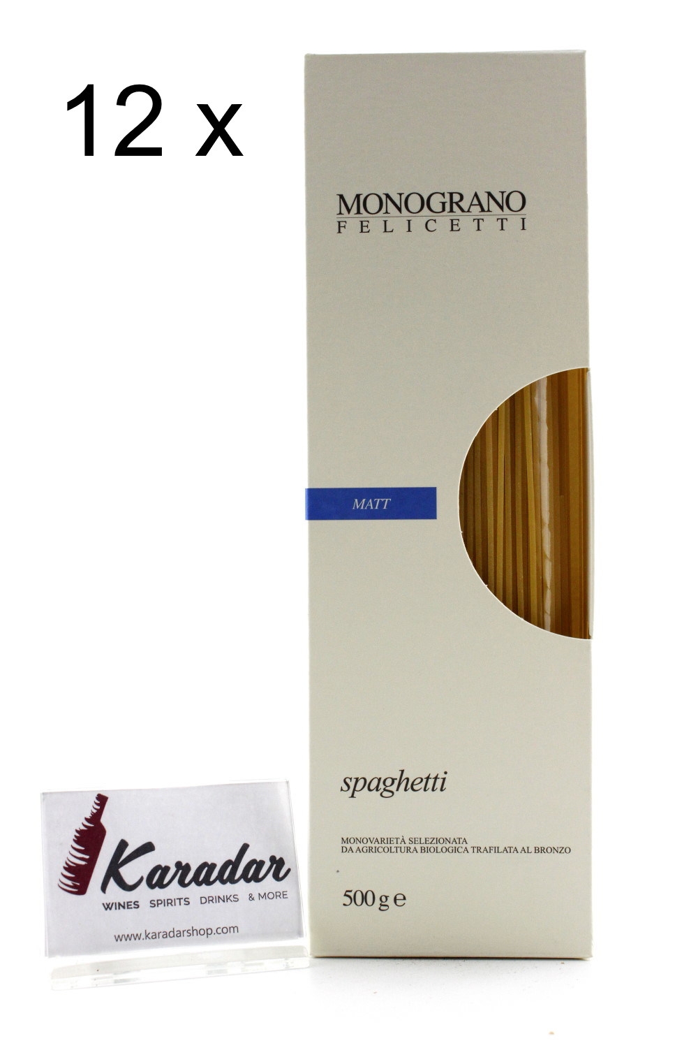 Organic Spaghetti "Matt" No.105 (12 x 500g) Monograno Felicetti Pas...