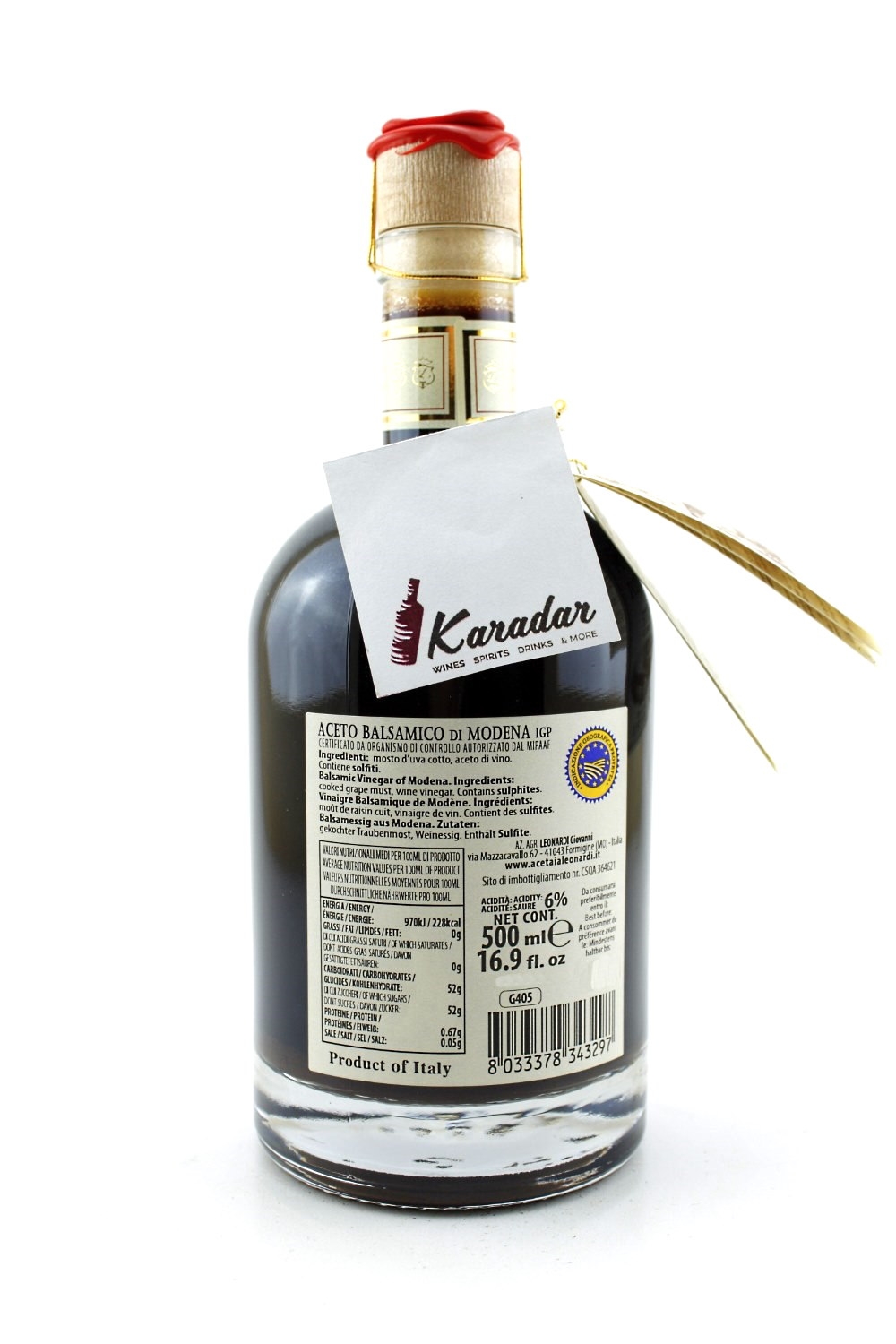 Aceto Balsamico di Modena IGP ''Dolce Vita'' 500ml Acetaia Leonardi...