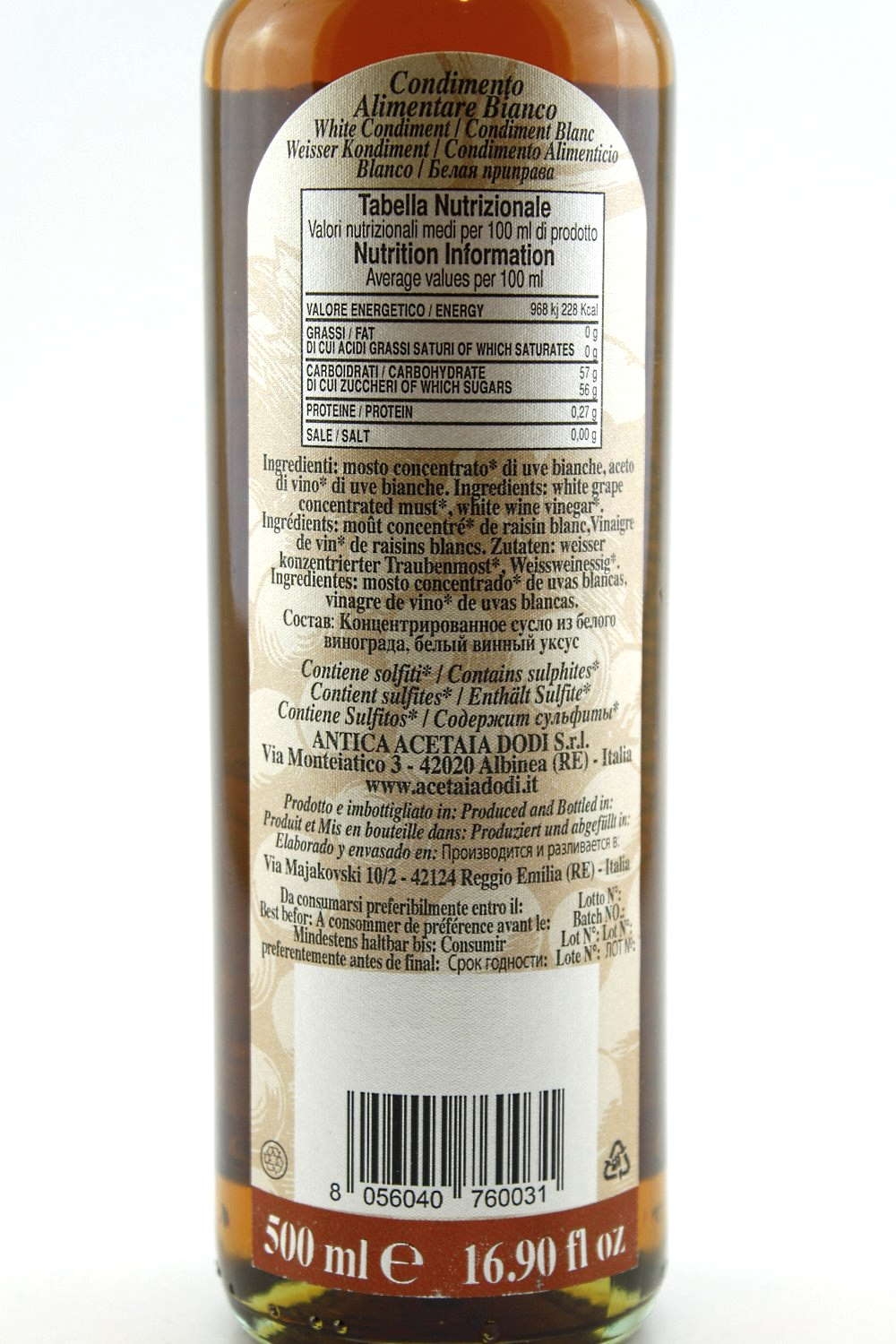 Weißer Balsamessig im Barrique ausgebaut 500 ml Antica Acetaia Dodi...