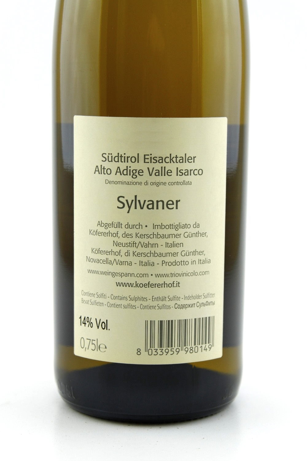 Sylvaner R Valle Isarco 2021 - 13,5% vol. Tenuta Köfererhof | Karad...