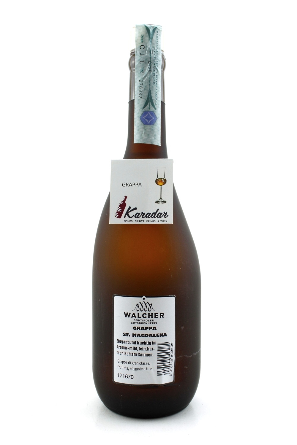 Grappa St. Magdalener 42% vol. Walcher Distillery | Karadarshop.com
