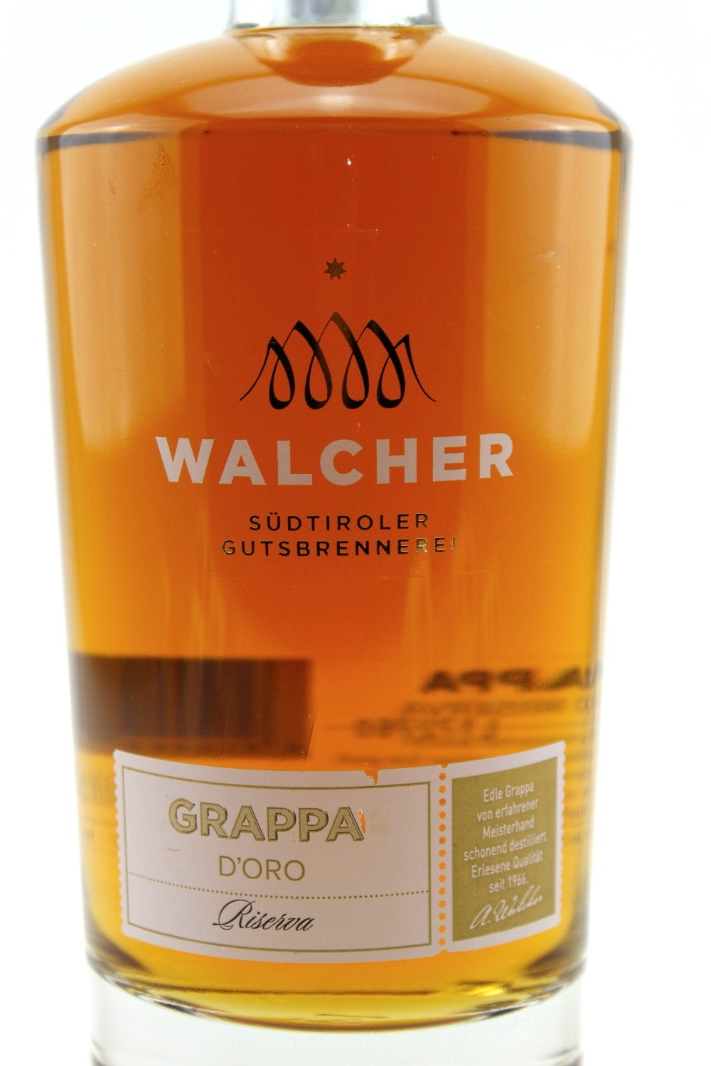 Grappa d'Oro Riserva 40% vol. Walcher Distillery | Karadarshop.com