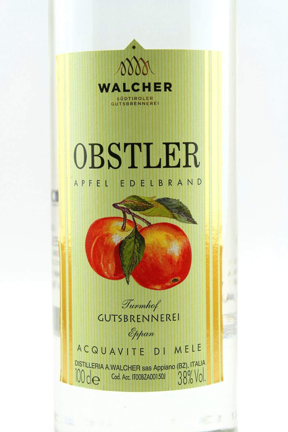 Obstler Apfelbrand 38% vol. Brennerei Walcher | Karadarshop.com