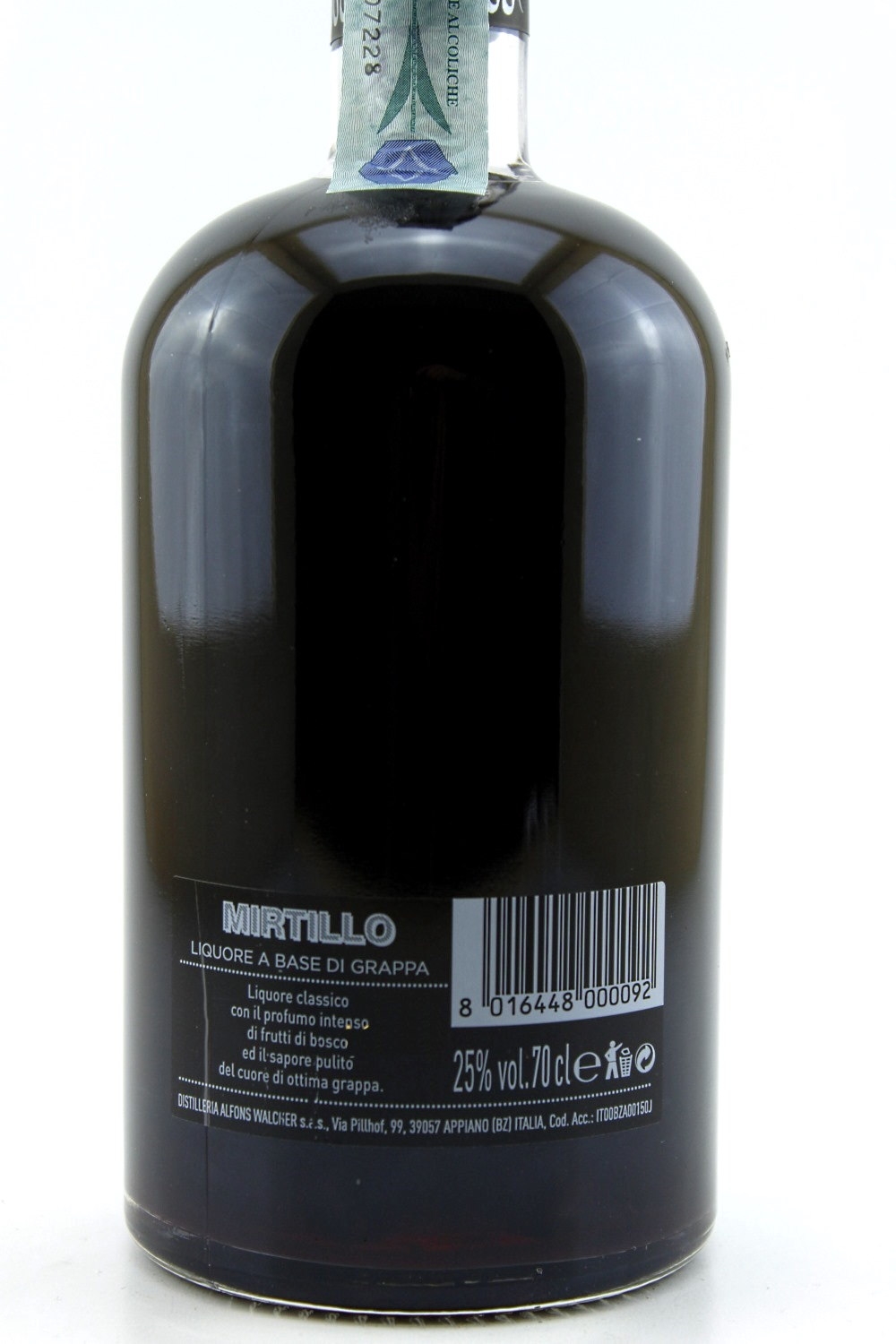 Heidelbeerlikör Mirtillo 25% vol. Walcher Distillery | Karadarshop.com