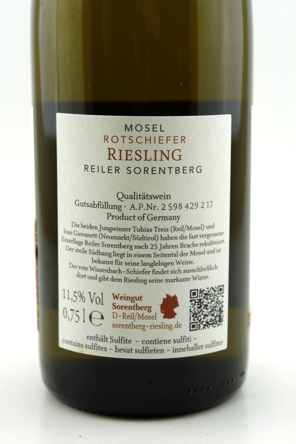 Riesling Sorentberg Rotschiefer 2020 - 12% vol. Tenuta Sorentberg