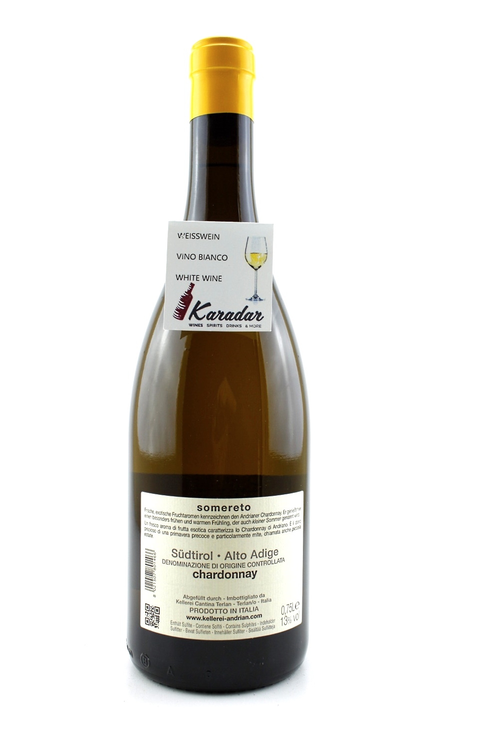 Chardonnay somereto 2018/21 Andriano Winery | Karadarshop.com