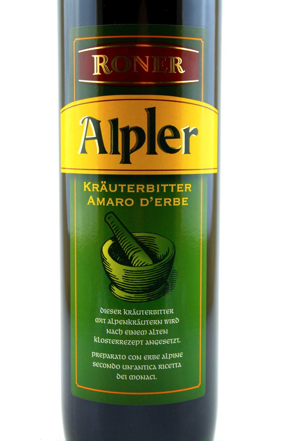 Alpler Amaro alle erbe alpine 40% vol. Distilleria Roner | Karadars...