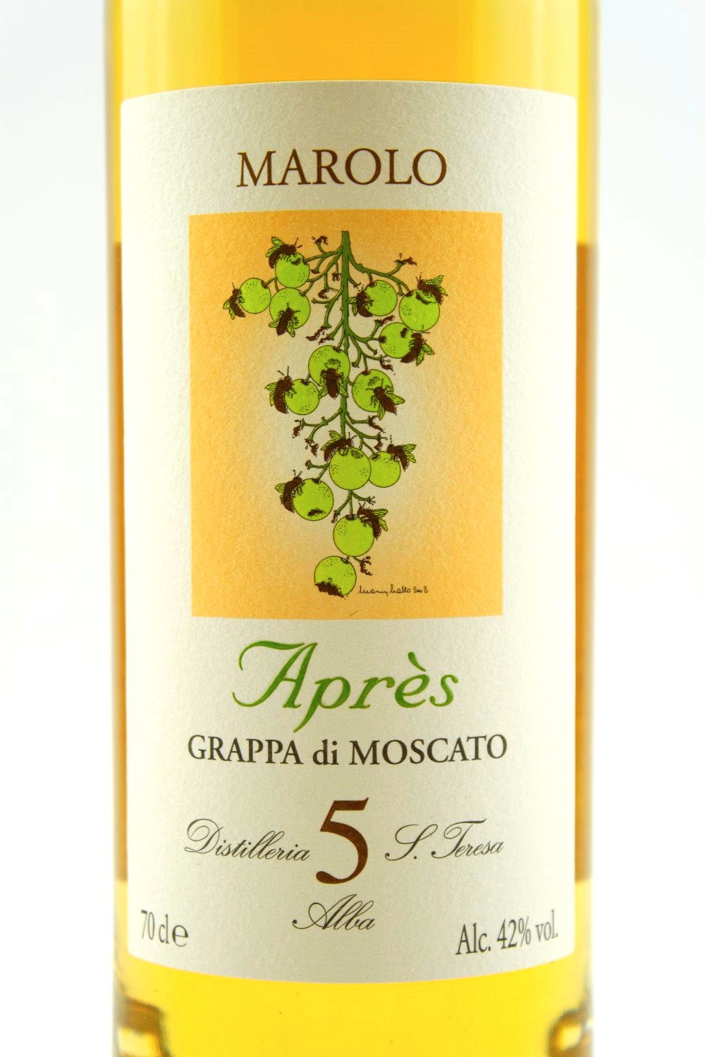 Grappa di Moscato Riserva Apres affinata 5 anni 42% vol. Distilleri...