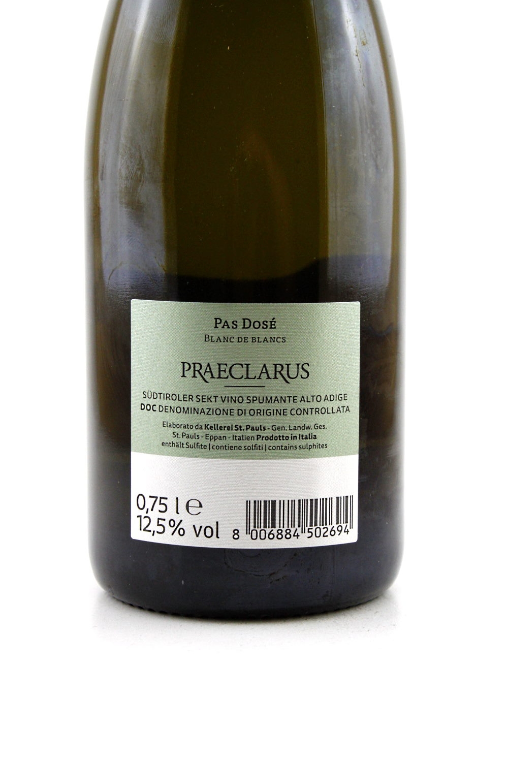 Praeclarus Pas Dosé Blanc de Blanc 2014/16 - 12,5% vol. Cantina S.