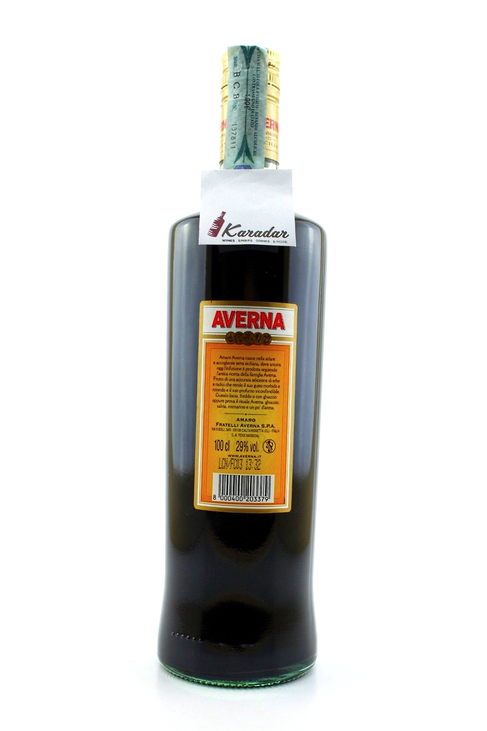 Amaro Averna Kräuterlikör 29% vol. Aperitiv / Bitter | Karadarshop.com