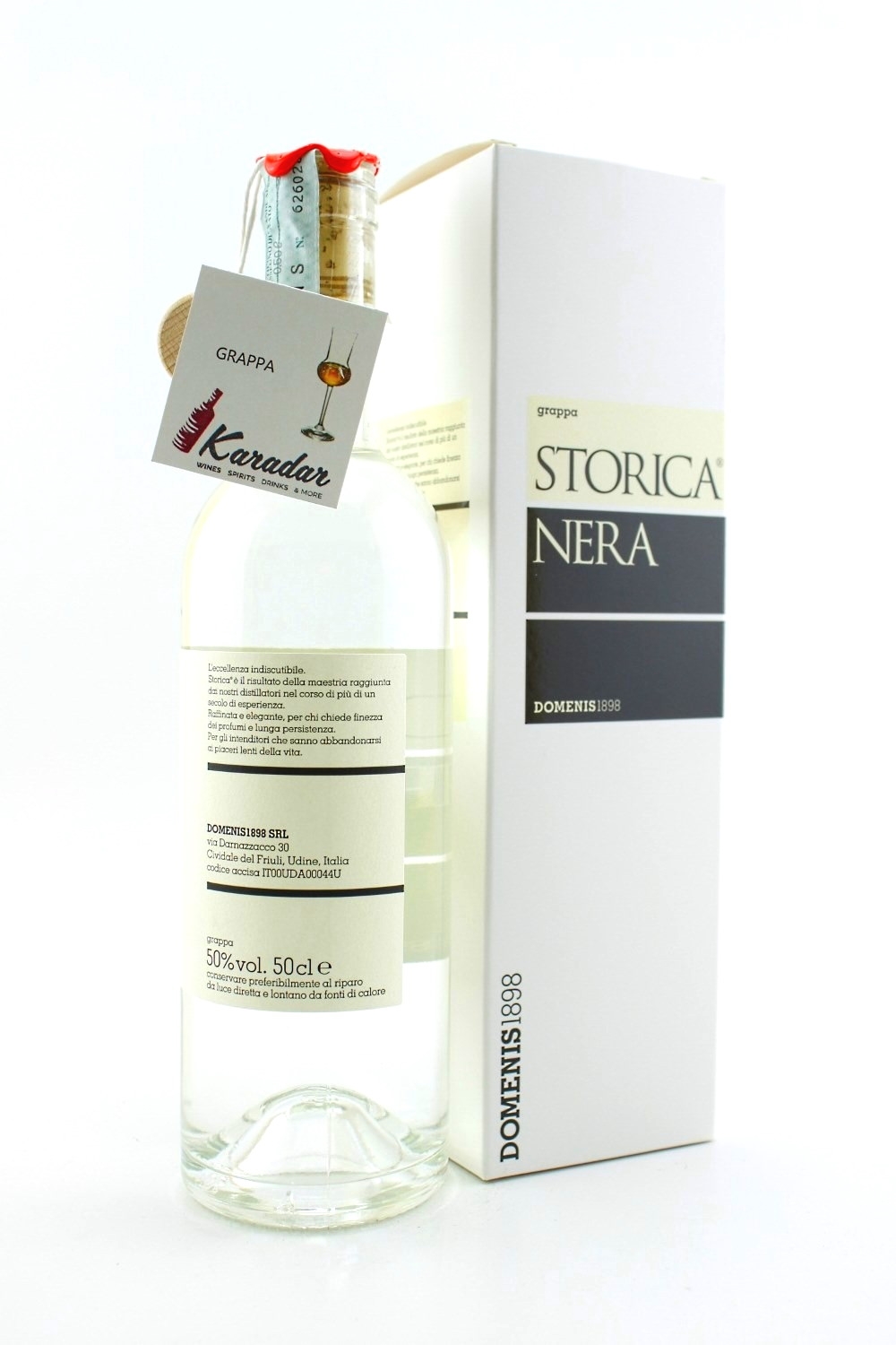 Grappa Storica Nera 50% vol. Distillery Domenis | Karadarshop.com