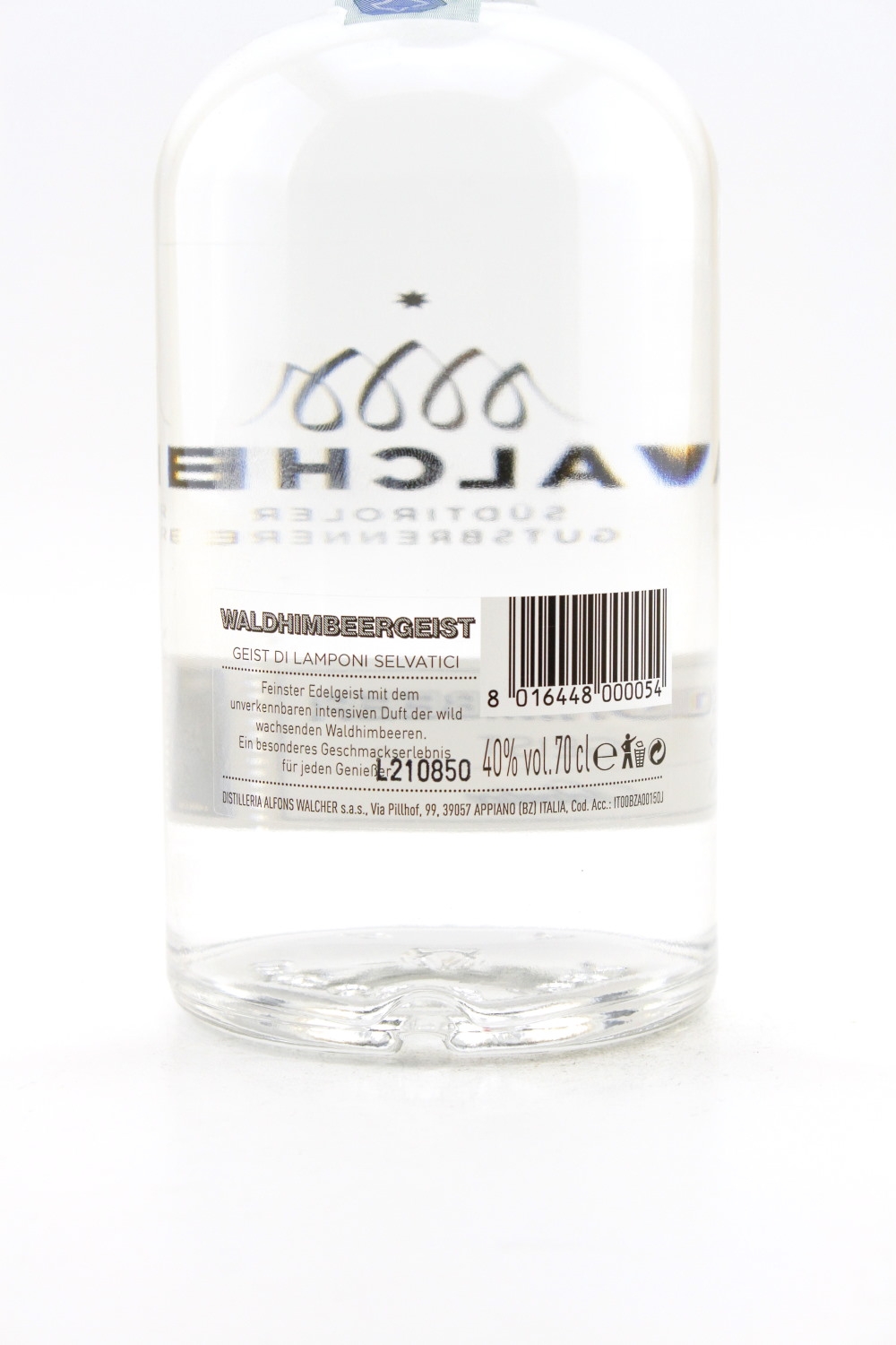 Alcolato di lamponi 40% vol. Distilleria Walcher | Karadarshop.com