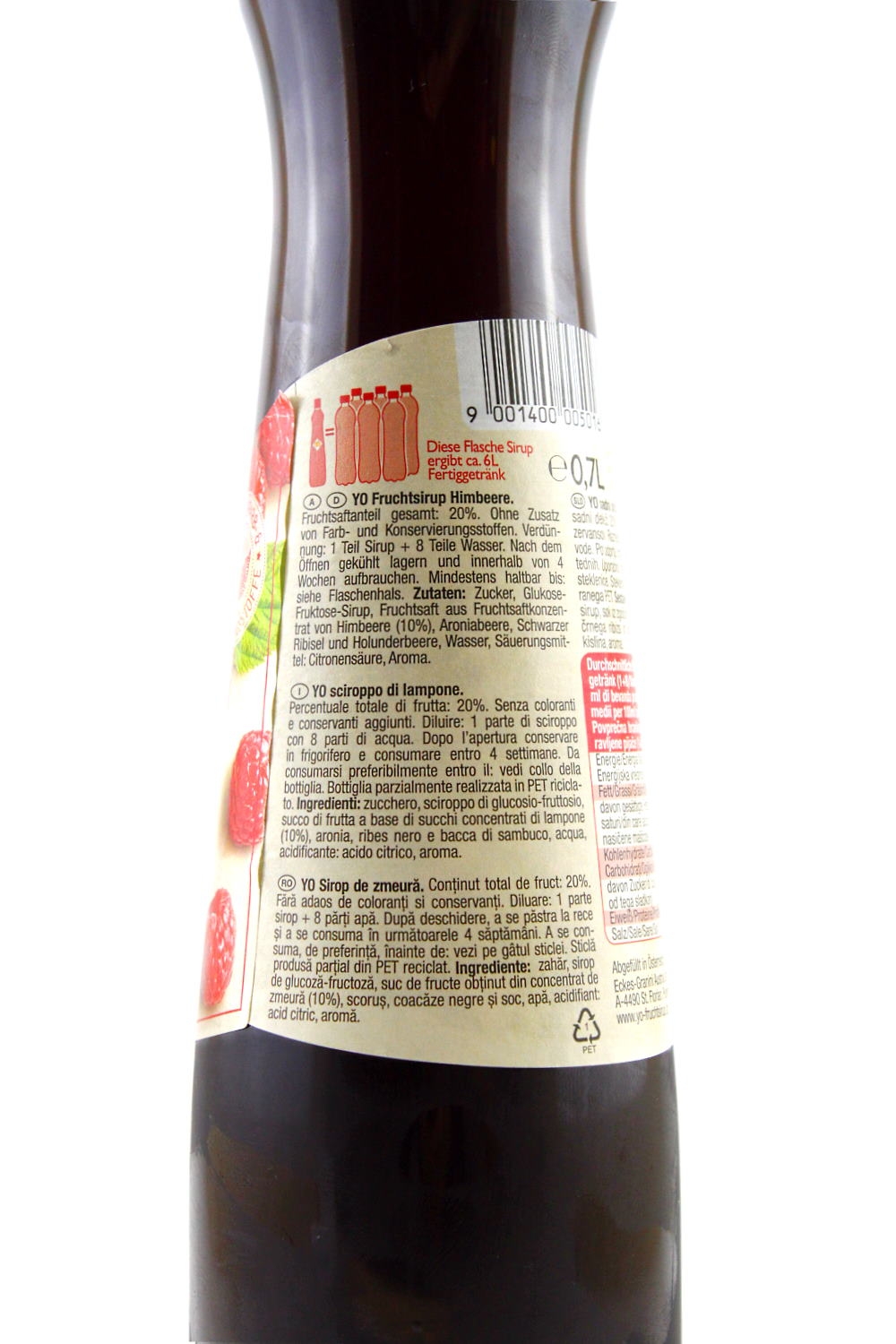 Raspberry syrup 700 ml YO fruit sirup | Karadarshop.com