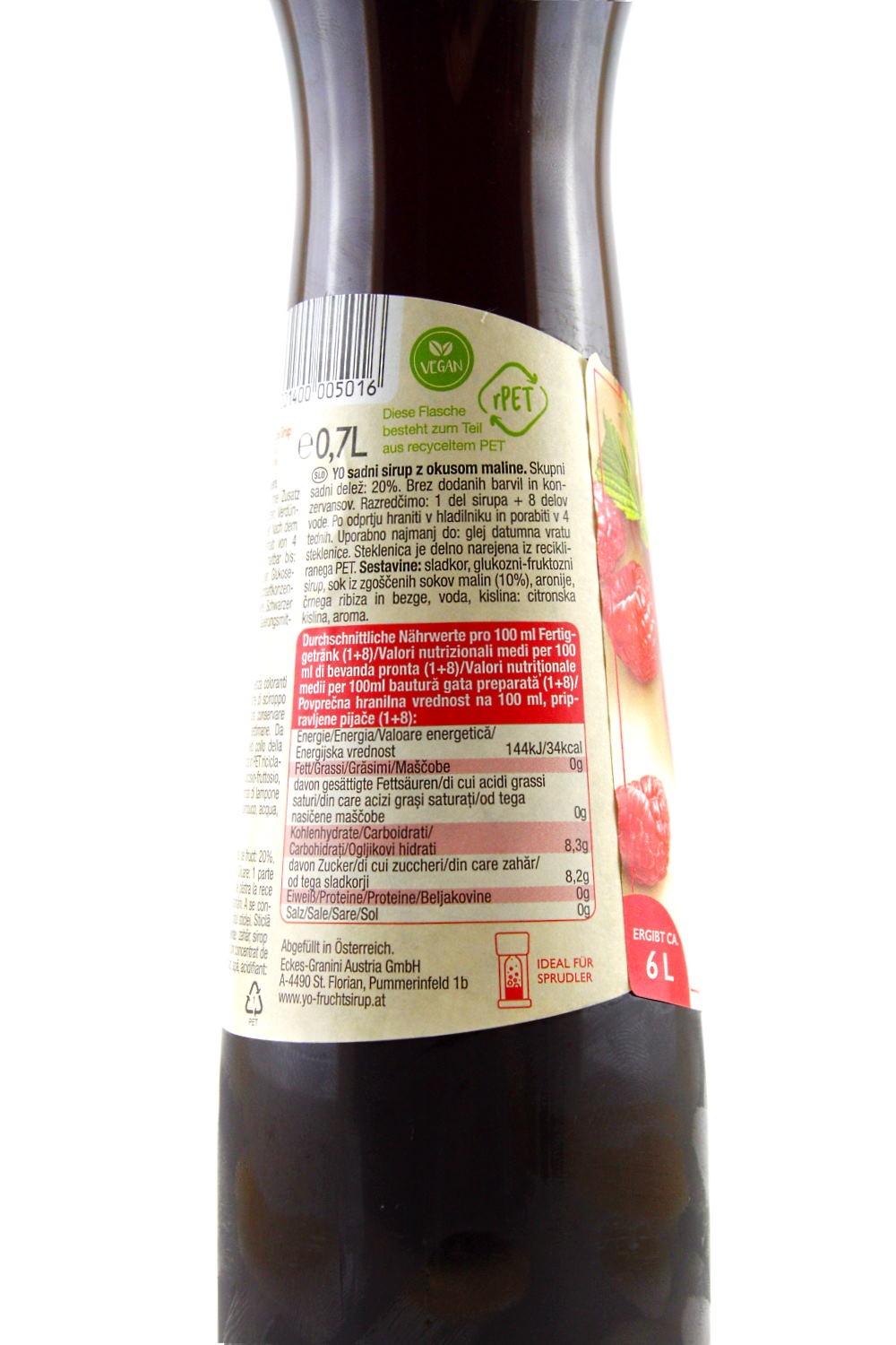 Raspberry syrup 700 ml YO fruit sirup | Karadarshop.com