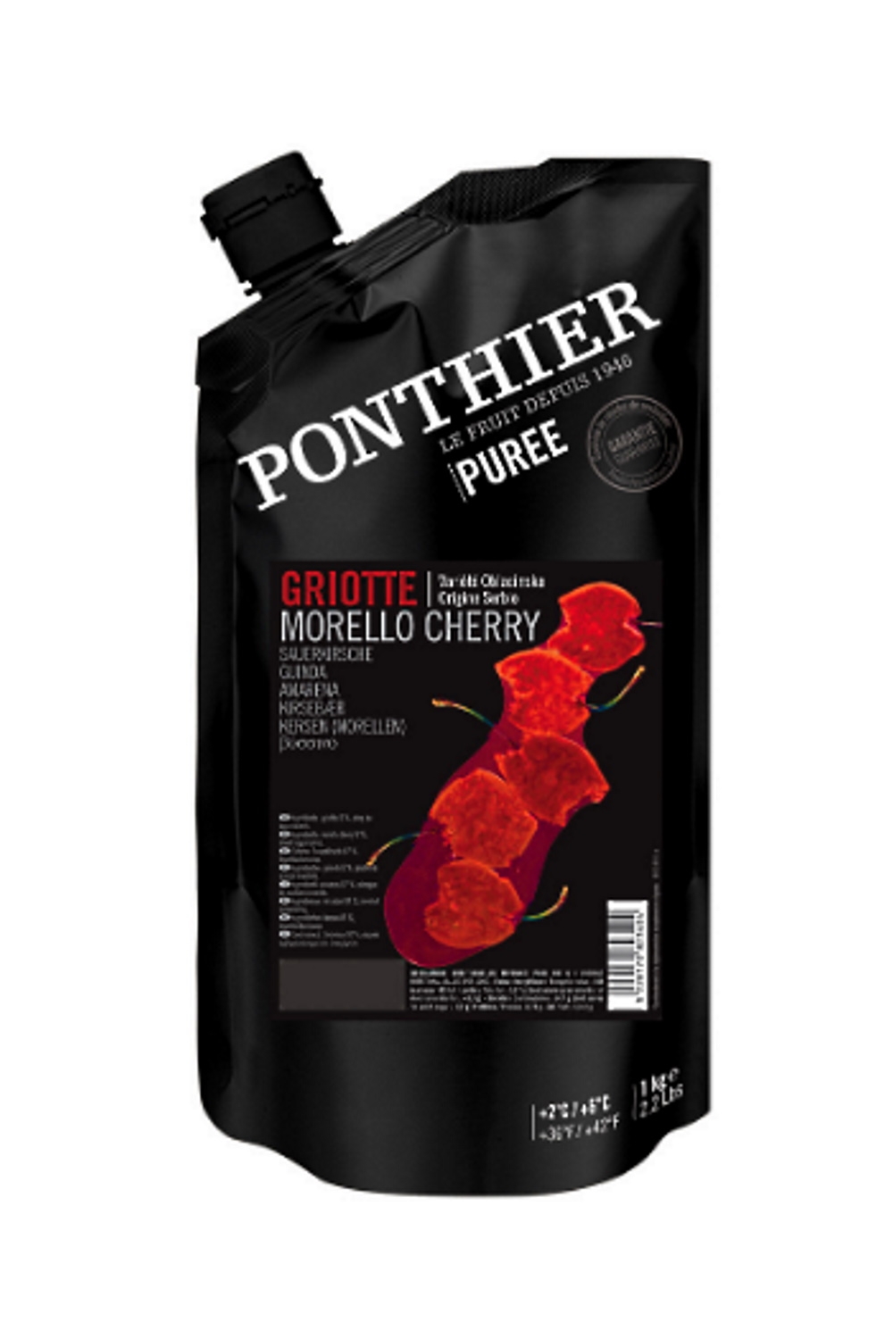 Fruit Puree morello cherry 1 kg Ponthier | Karadarshop.com
