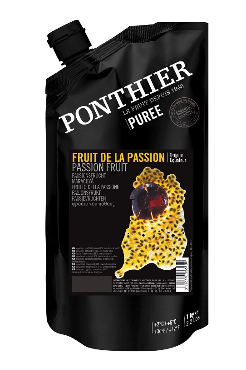 Fruit Puree passion fruit 1 kg Ponthier | Karadarshop.com