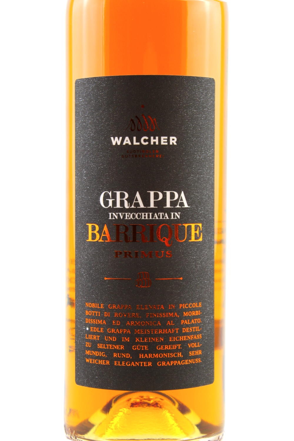 Grappa Barrique Primus 40% vol. Distilleria Walcher | Karadarshop.com