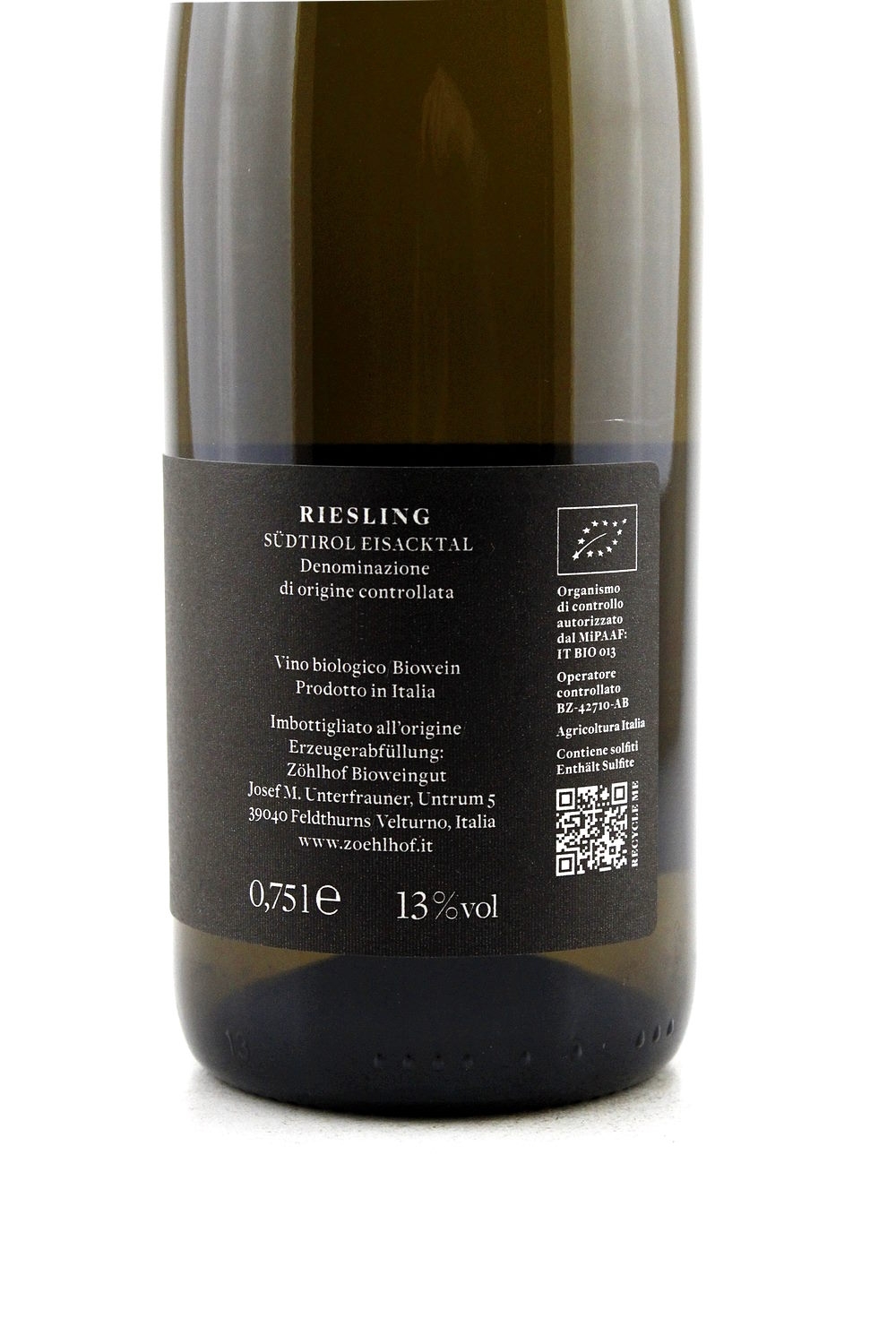 Riesling 2021 - 13% vol. Zöhlhof Organic Winery - Unterfrauner Jose...