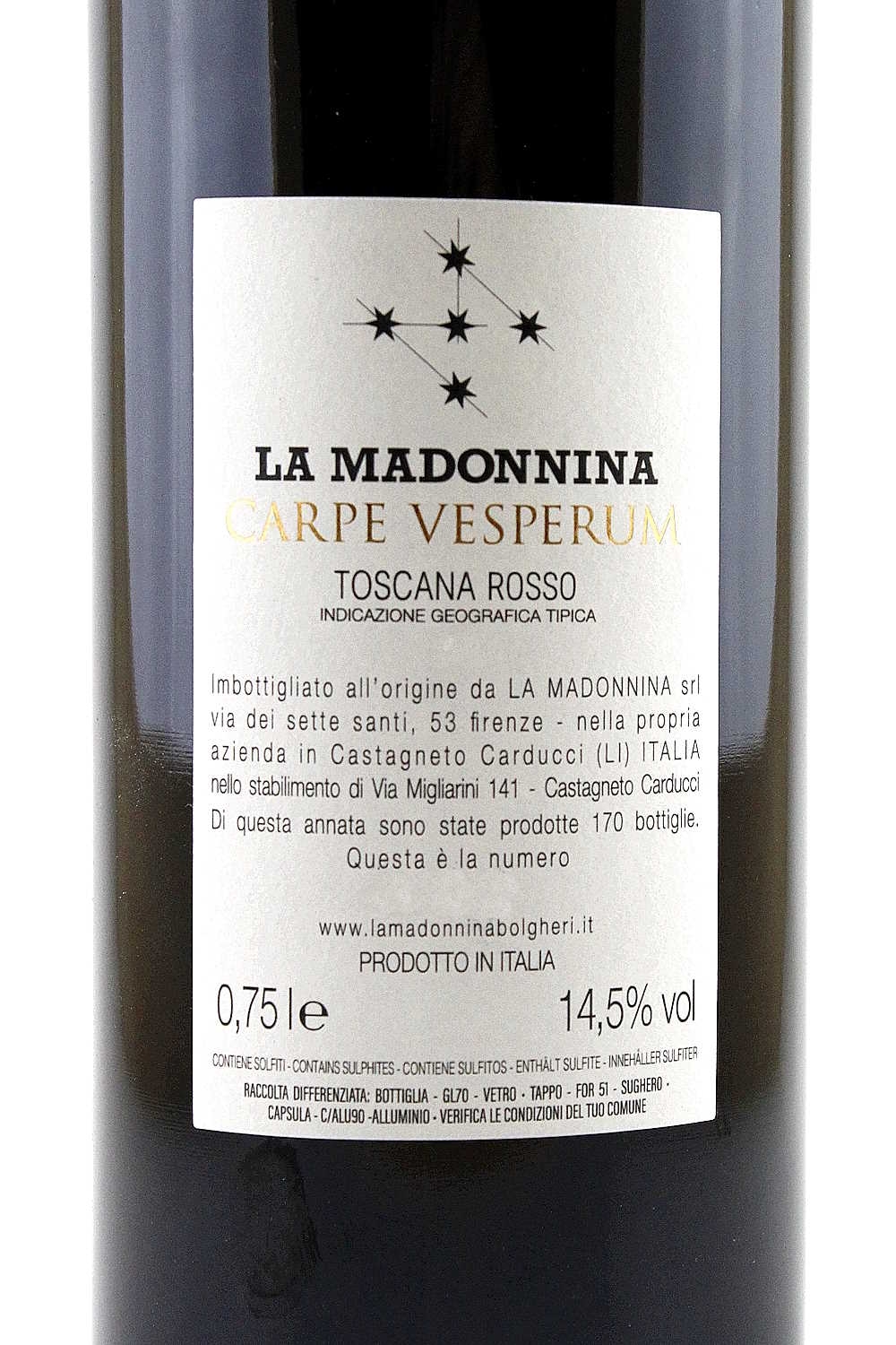 Carpe Vesperum 2018 - 14,5% vol. La Madonnina Winery | Karadarshop.com